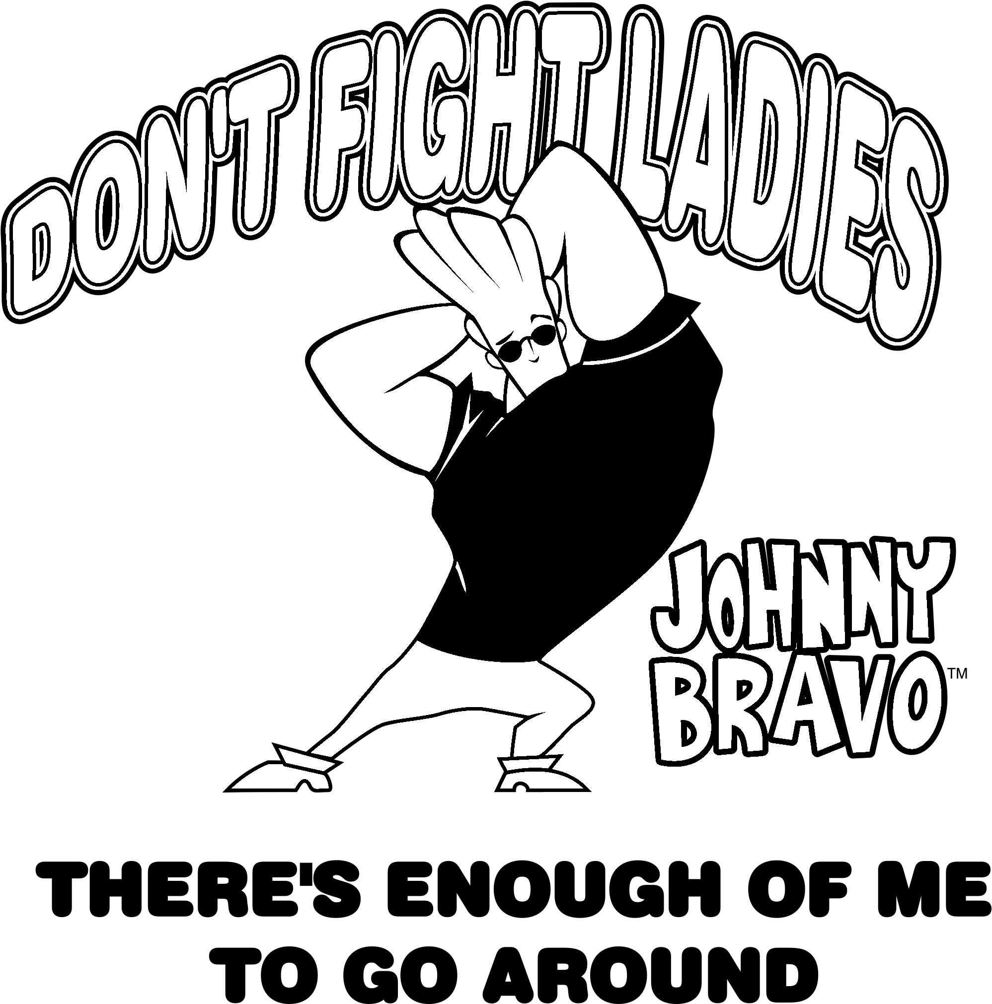 Johnny Bravo Logo Black And White - Johnny Bravo, HD Png Download ...