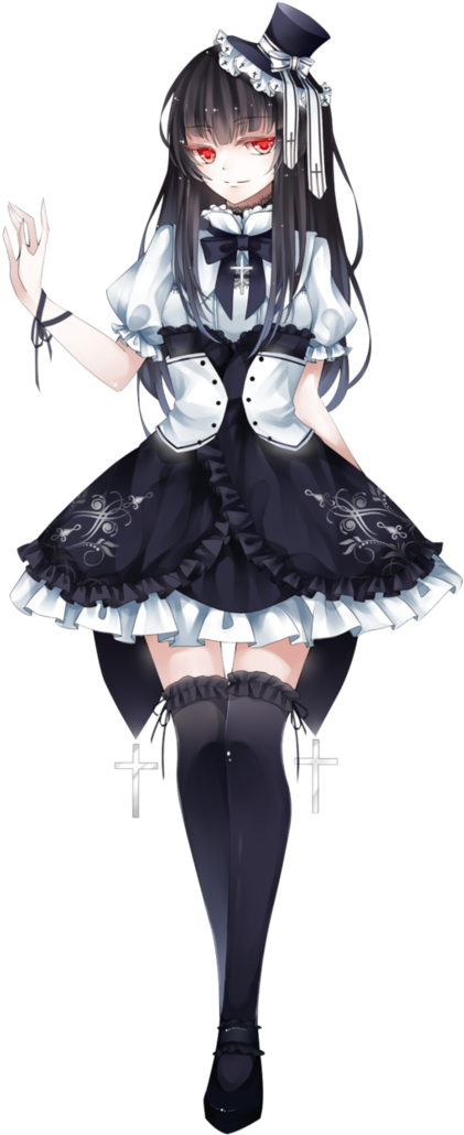 Anime Girl And Manga Image Anime Girl Red Eyes Black Hair Hd Png