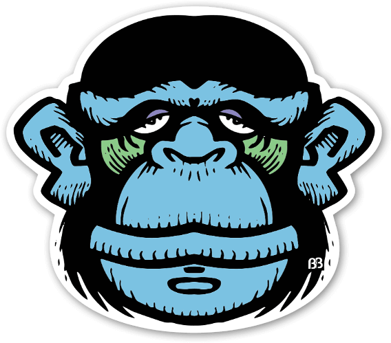 Blue Monkey Sticker - Monkey Stickers Png, Transparent Png - van halen ...