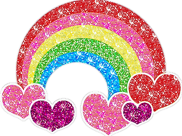 Rainbow Glitter Heart