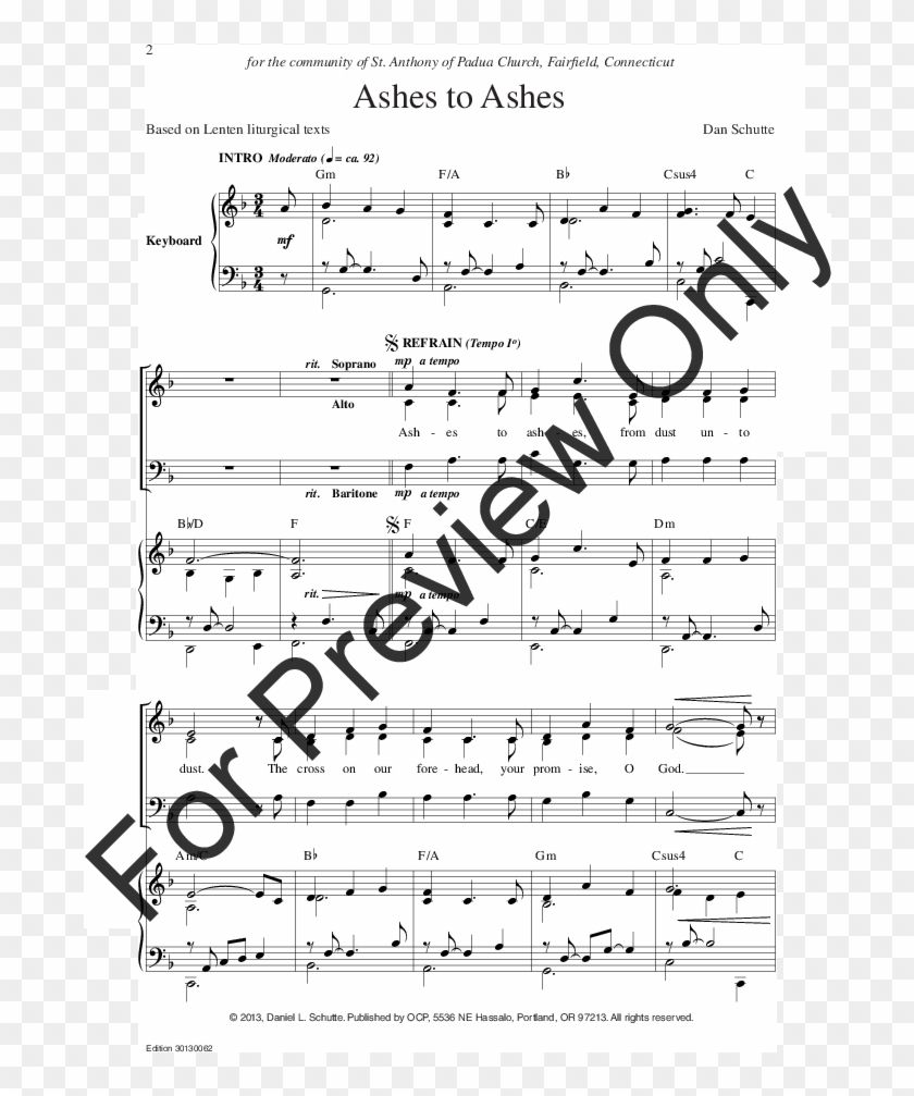 Ashes To Ashes Thumbnail - Sheet Music, HD Png Download - 816x1056 ...