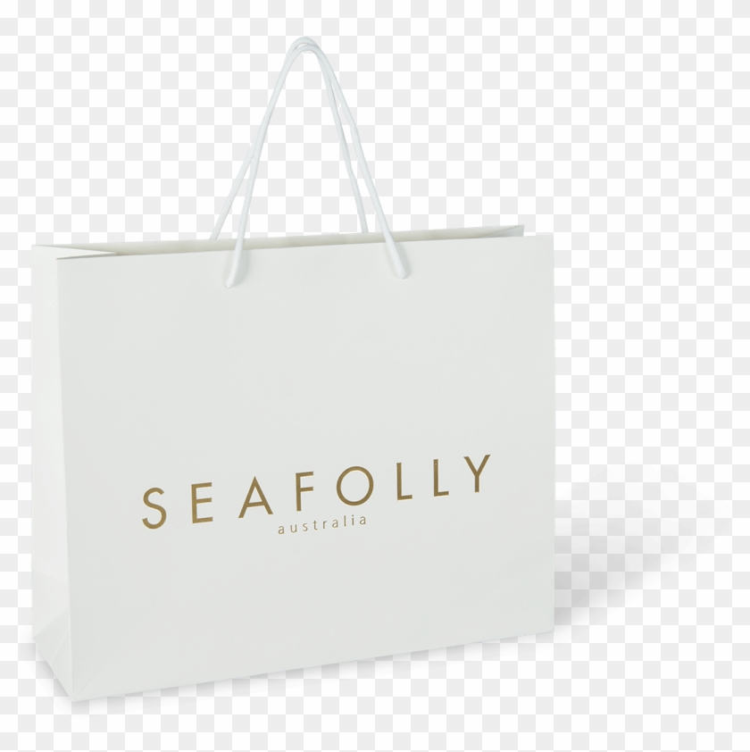 Paperpak Gallery Seafolly Branded Paper Bag With Rope, HD Png Download ...