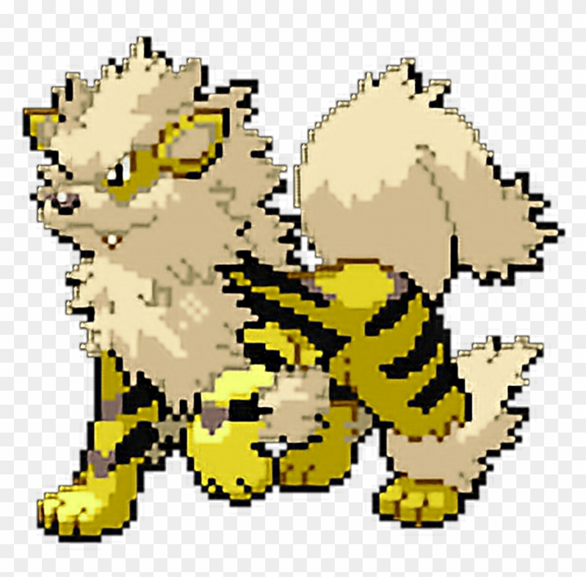 Arcanine Sticker - Grid Arcanine Pixel Art, HD Png Download - 1024x1024 ...