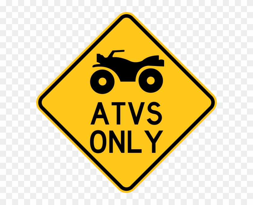 Atvs Only Warning Trail Sign Yellow - Windy Road Sign, HD Png Download ...