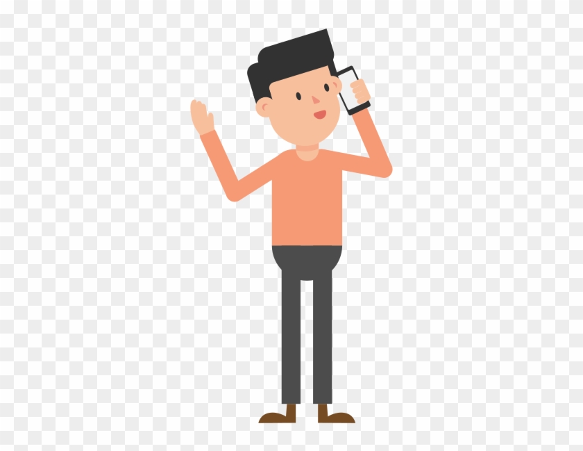 Man Talking On The Phone Cartoon Vector - Cartoon, HD Png Download ...