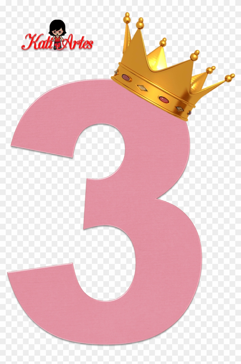 Alfabeto De Números Rosas Con Coronas - Numero 3 En Rosa, HD Png ...
