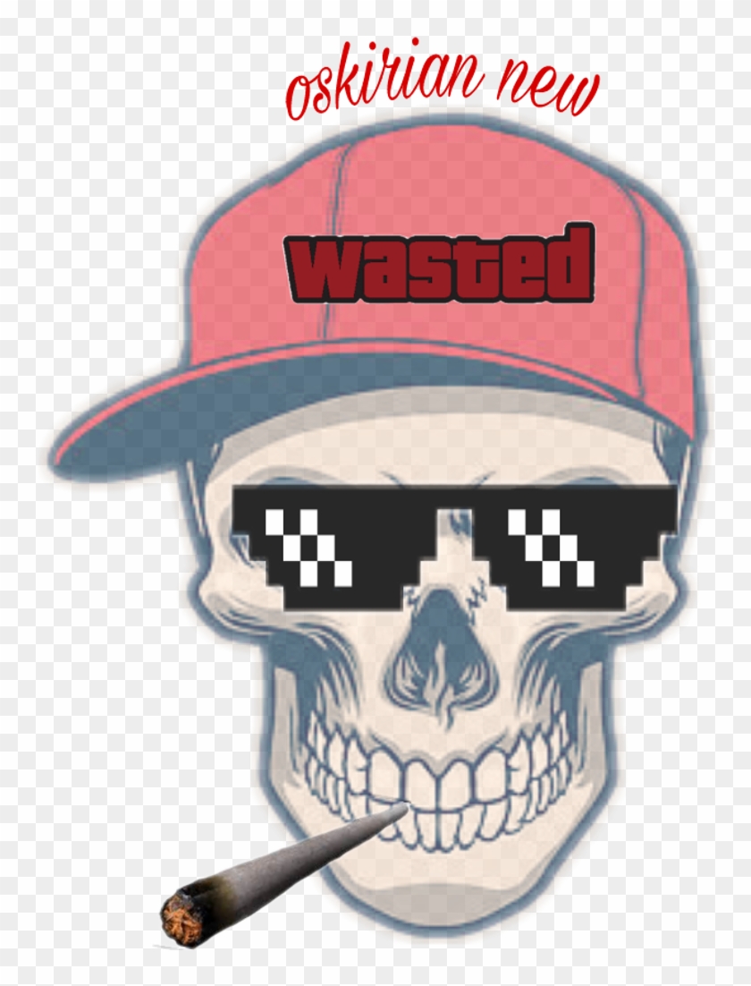 Mlg Sticker - Cartoon Skull With Hat, HD Png Download - 1024x1024 ...