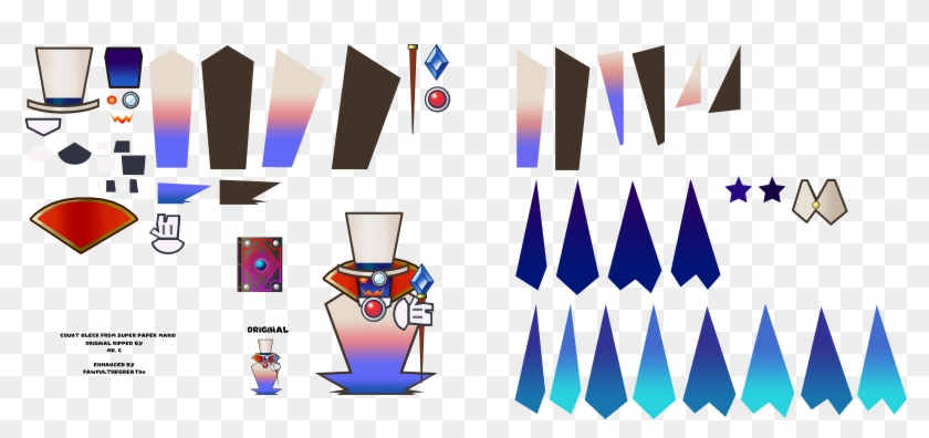 Hd Sprites Of Super Paper Mario Characters, HD Png Download - 5930x2515 ...