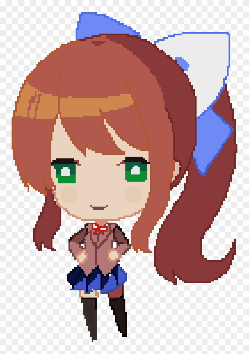 Monika Sprite - Doki Doki Literature Club Monika Sticker, HD Png ...