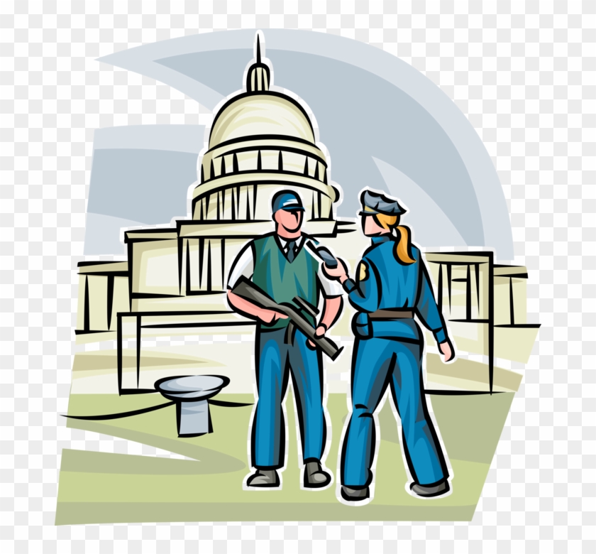Vector Illustration Of Heavily Armed Homeland Security - Illustration ...