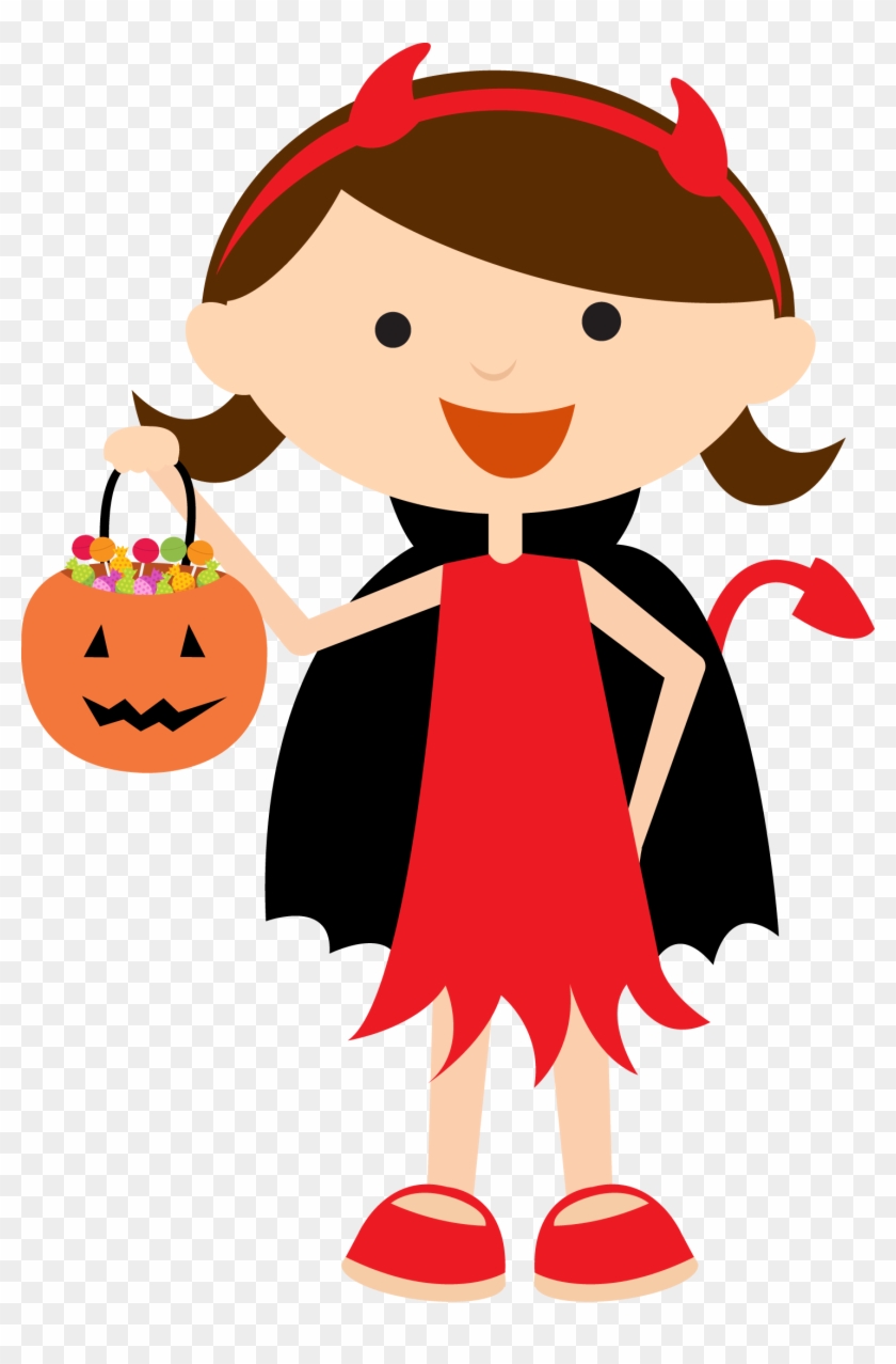 Clipart Of Kids In Halloween Costumes