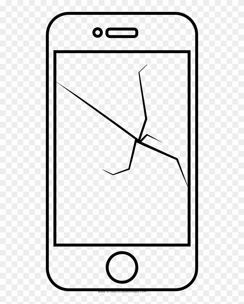 Cracked Screen Coloring Page - Line Art, HD Png Download - 1000x1000 ...
