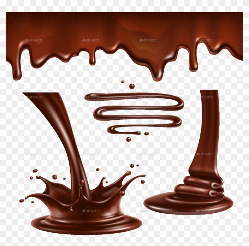 Chocolate Splashes And Drops By Mia V Ⓒ - Chocolate Splash Vector Png ...