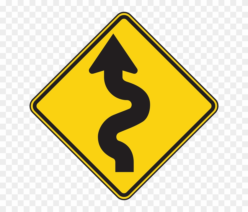 Winding Road Sign, HD Png Download - 640x640(#1303878) - PngFind