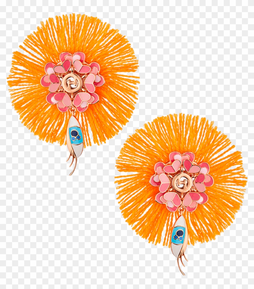 Citric Gypsy Evil Eye Studs 1 - Floral Design, HD Png Download ...