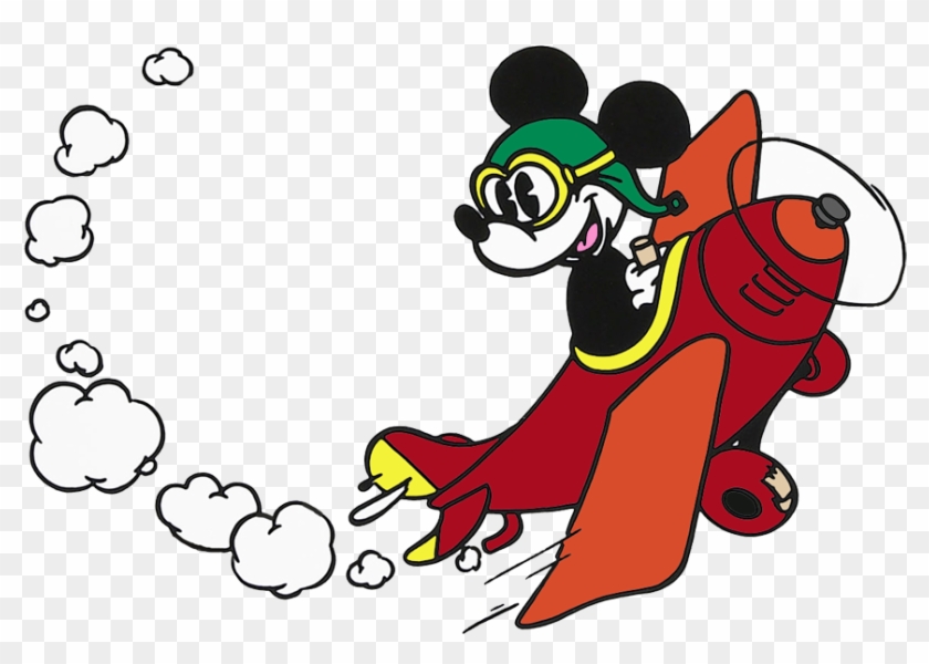 Mickey Mouse Aviation Clipart - Mickey On A Plane, HD Png Download ...
