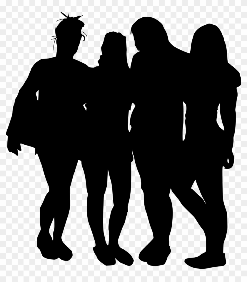 Group Of 4 Girls Silhouette, HD Png Download - 935x1024(#146623) - PngFind