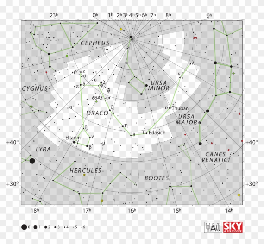 Draco The Dragon - Draco Constellation Star Chart, HD Png Download ...