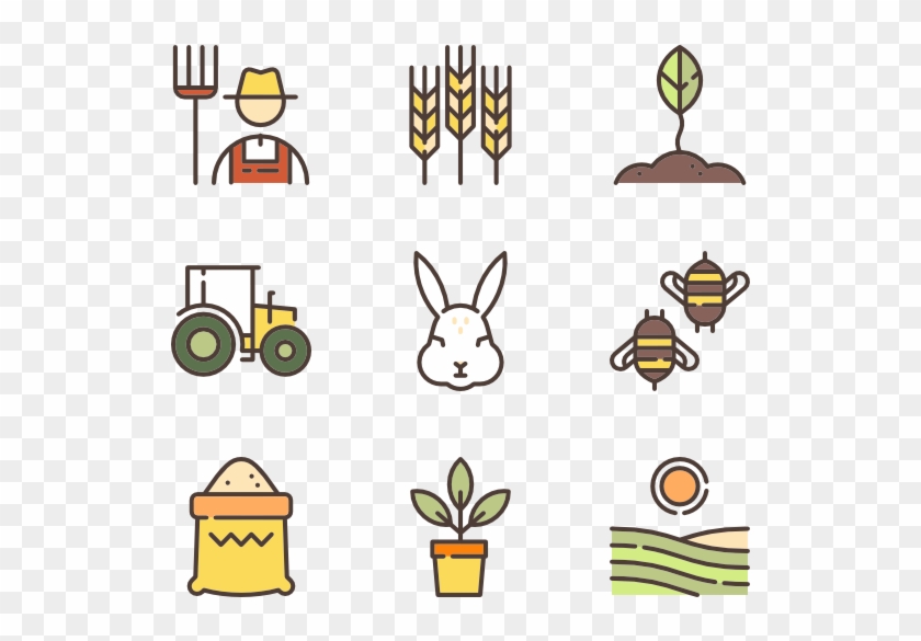 Linear Color Farming Elements - Agriculture Free Icon, HD Png Download ...
