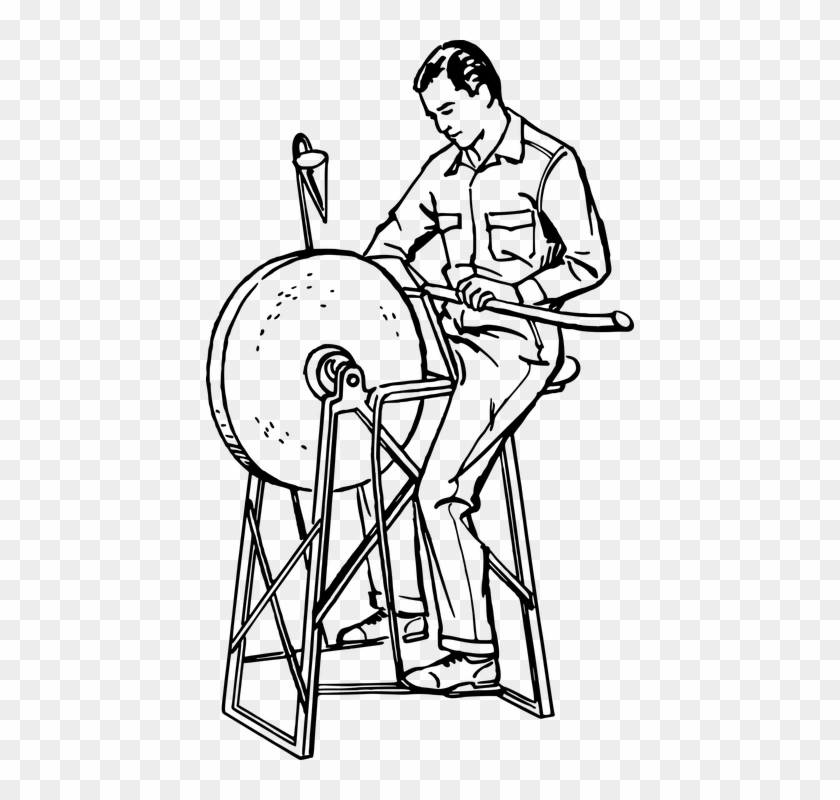Grind An Iron Rod Into A Fine Needle, That Is ¿¿¿ - Grindstone Clipart ...