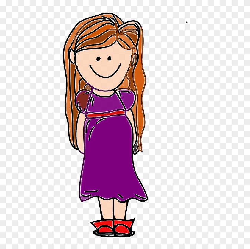 Vector Cartoon Pretty - Clipart Girl Long Hair, HD Png Download ...