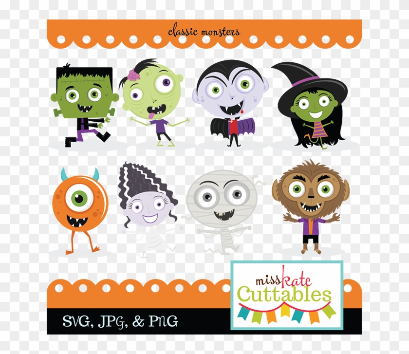 Cute Halloween Monsters Clipart, HD Png Download - 648x647(#1498844 ...
