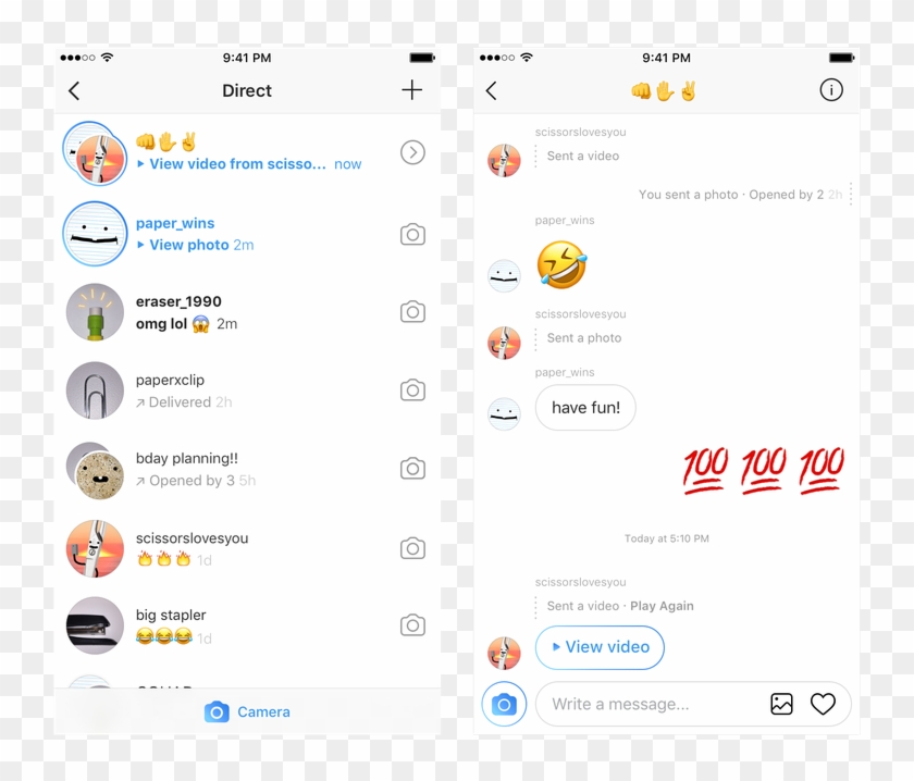 Once You Open Up A Chat, You'll Notice A New Camera - Instagram Message ...