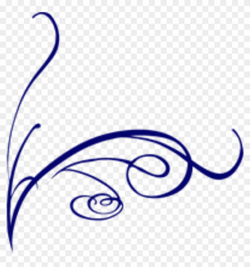 Ftestickers Swish Swirl Border Corner Blue - Corner Swirls Transparent ...