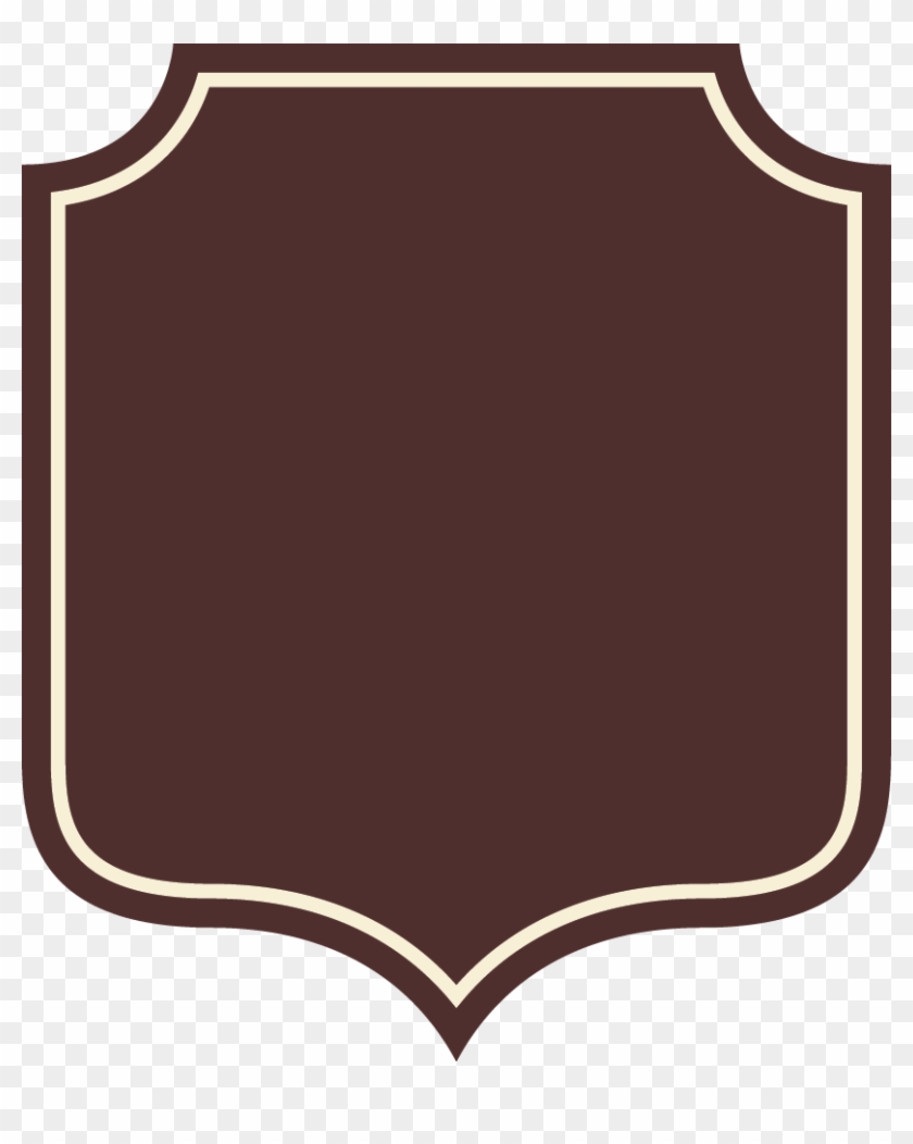 Brown Rectangle Shield One Point Down Badge With Top, HD Png Download ...