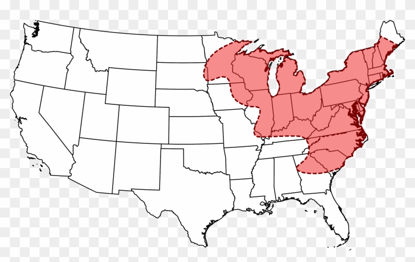 Historic Range Of Rusty-patched Bumble Bee - Nc On A Map, HD Png ...
