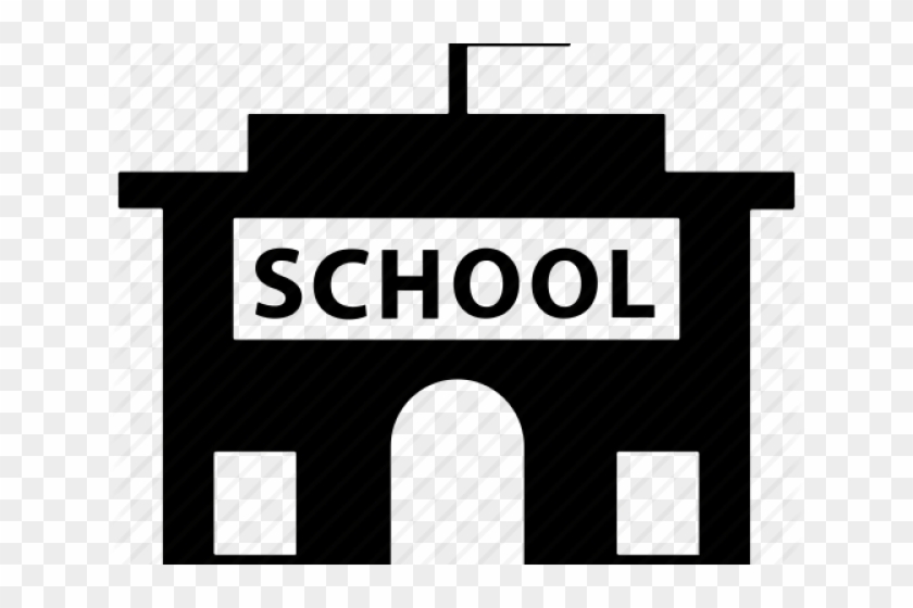 School Building Black And White