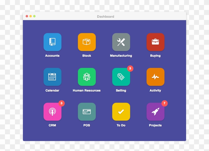Erpnext Dashboard Shot - Management Portal Of Erpnext, HD Png Download ...