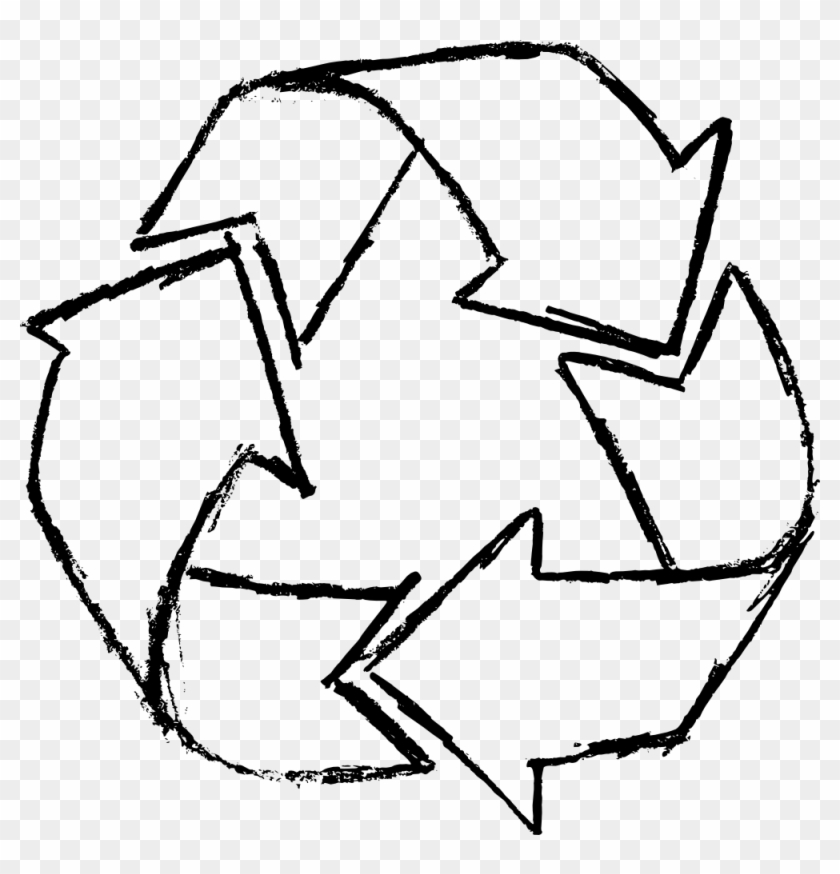 Svg Stock Line Art Recycling Symbol Drawn Transprent - Sketch, HD Png ...