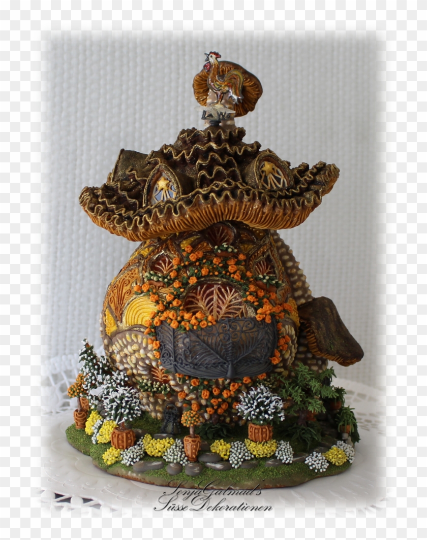 Gingerbread House - Mushroom Cottage - Statue, HD Png Download ...