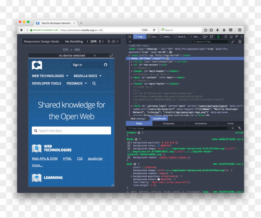 Firefox Developer Tools-responsive Design Mode - Responsive Web Design ...