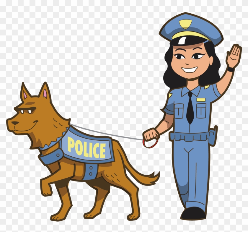 Police Officer And Dog Clipart - Female Police Officer Clipart, HD Png ...