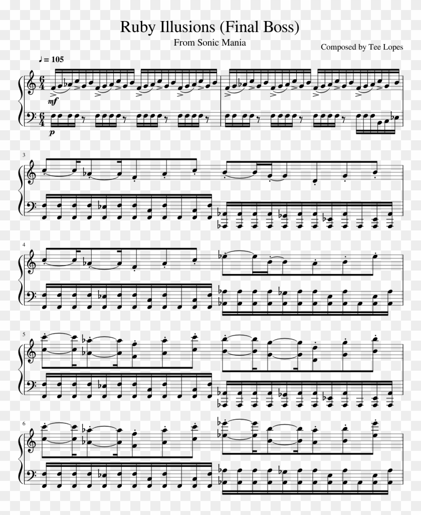 Ruby Illusions - Sheet Music, HD Png Download - 850x1100(#1674876 ...