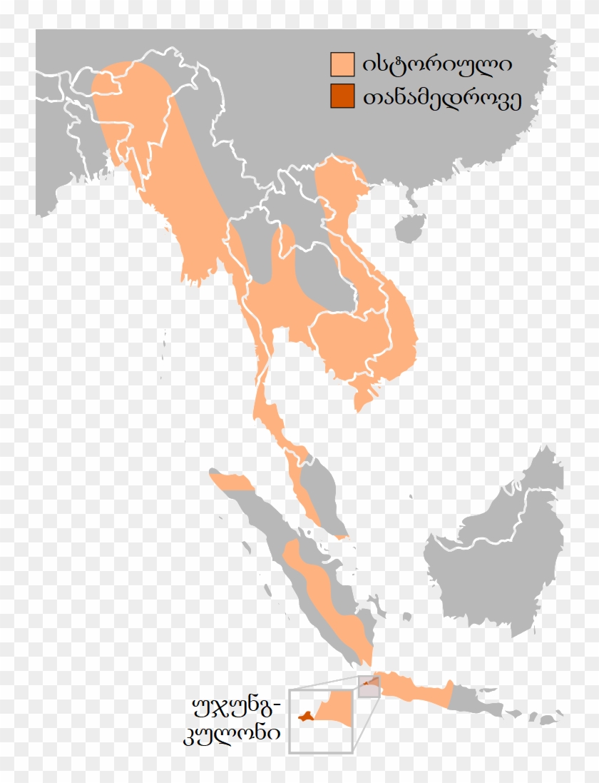 Javan Rhino Range-ka - Javan Rhino Map, HD Png Download - 741x1023 ...