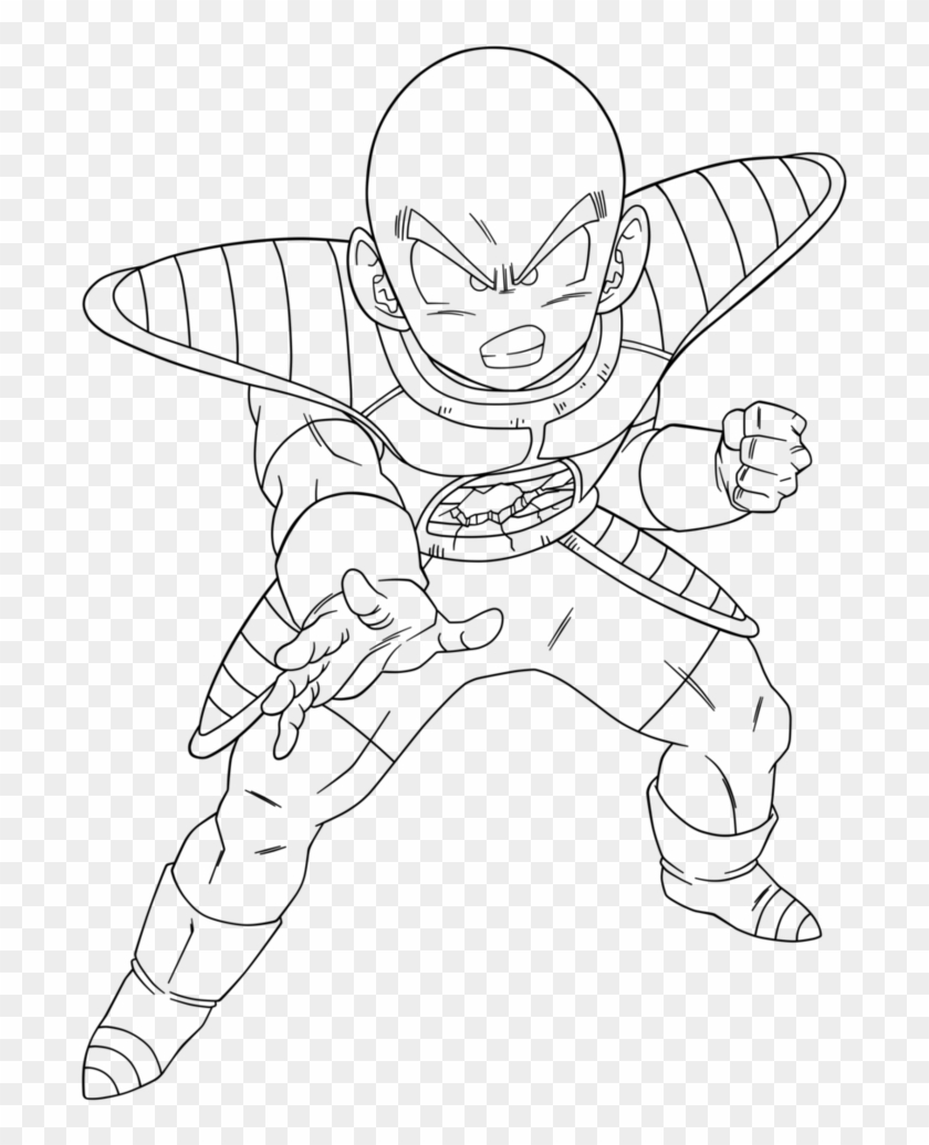 Krillin Drawing Graphic Library Library - Krilin Lineart, HD Png ...