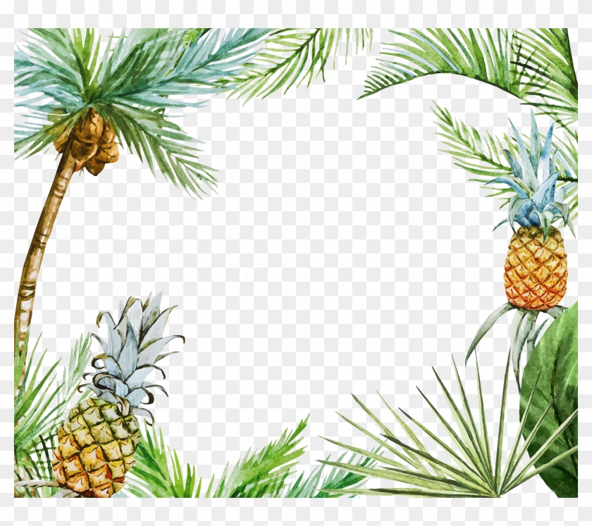 Tropical Leaves Frame Valeriam Trendme Net - Tropical Frame, HD Png ...