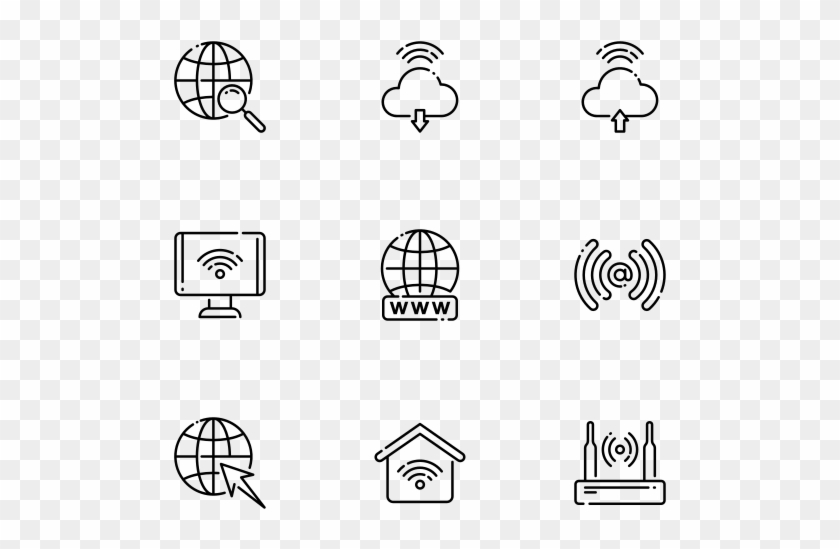 Wireless And Internet - Line Art, HD Png Download - 600x564(#1791167 ...