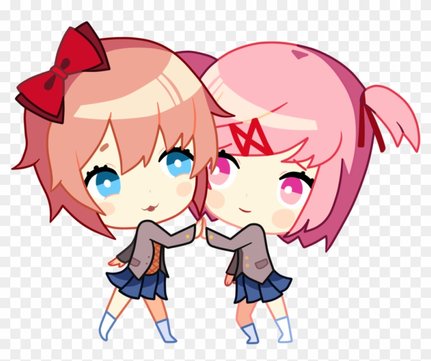 [sayori & Natsuki] Ddlc - Doki Doki Literature Club Art, HD Png Download - 1024x812(#185256 ...