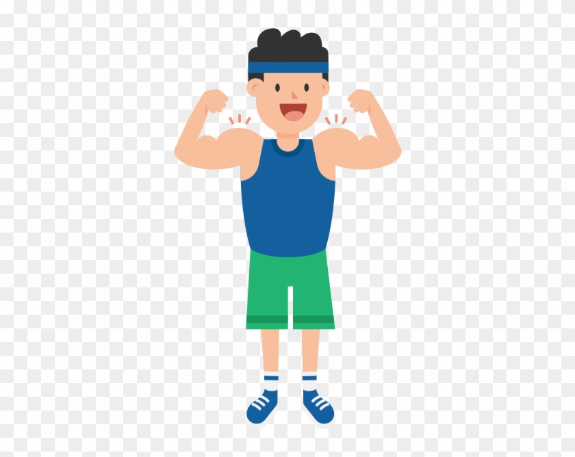 Man Showing Off Or Flexing Muscles Cartoon - Cartoon, HD Png Download ...