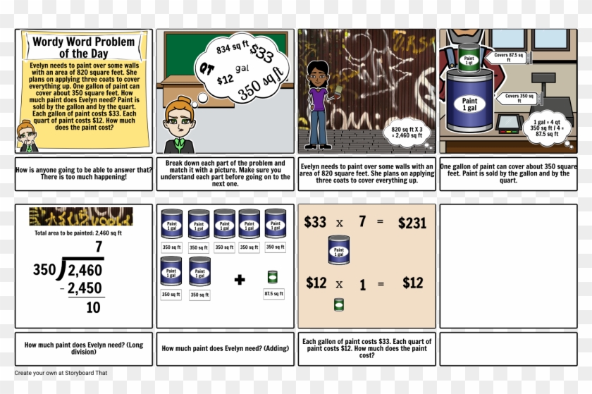 Math Storyboard Example - Math Storyboard, HD Png Download - 1548x962 ...