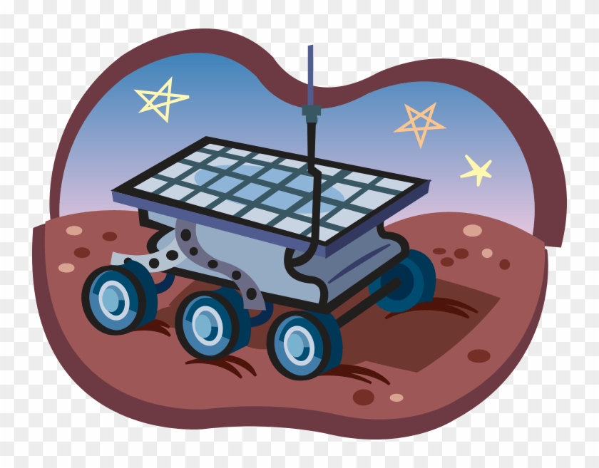 Cartoon Illustration Of Six-wheeled Rover On The Surface, HD Png ...