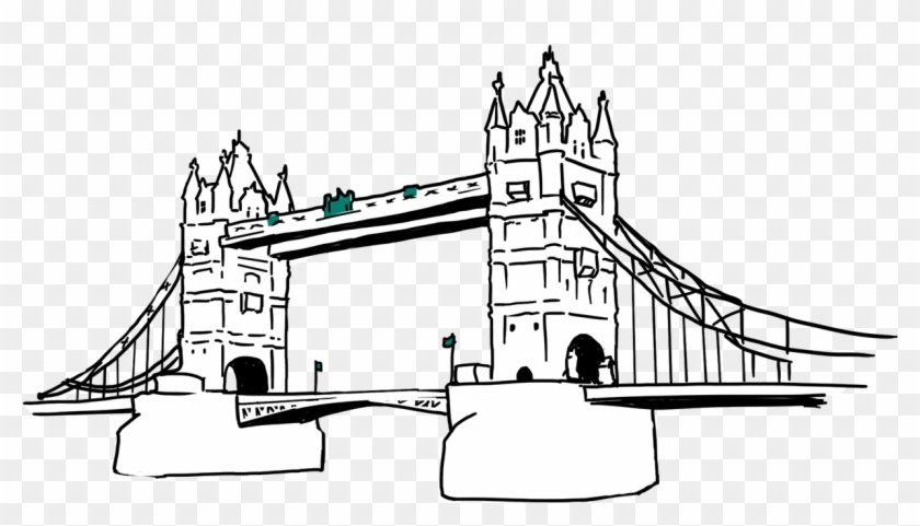 Tower-bridge - Line Art, HD Png Download - 1302x700(#1814852) - PngFind