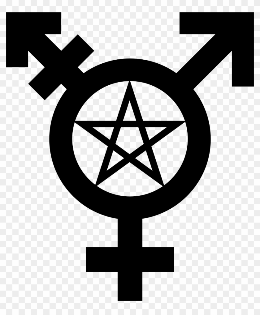 Transgender Pentacle Symbol Black And White - Transgender Pride Symbol ...