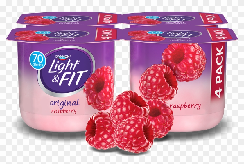 Raspberry Nonfat Yogurt - Dannon Light And Fit 4 Pack Vanilla, HD Png ...