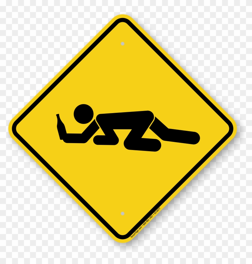 Drunk Student Crossing Symbol Sign - Clipart Slow Down Sign, HD Png ...