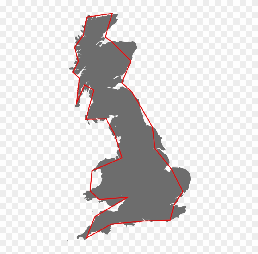 Britain Fractal Coastline 100km - Great Britain, HD Png Download ...